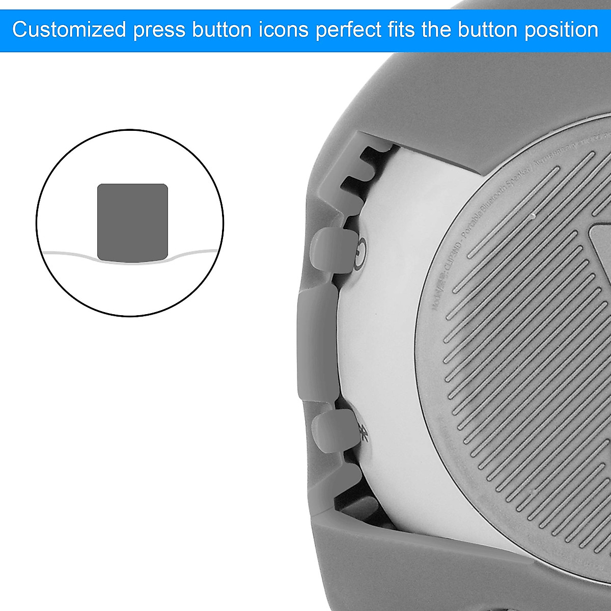 TXEsign Protective Silicone Stand Up Carrying Case for JBL Clip 3 Waterproof Portable Bluetooth Speaker (Light Grey)