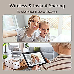 Digital Picture Frame - Benibela 10.1 Inch 2.4G/5G Dual WiFi FHD 1920 * 1200 AI Smart Electronic Photo Frame, Touch Screen, 32GB, AI Recognition, 2 Filter, Slideshow, Share Video via Email App USB