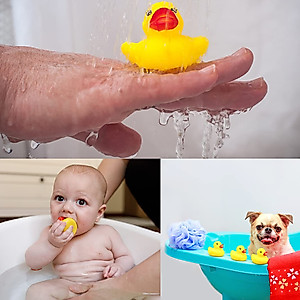 Umbresen Bath Duck Toys Yellow Rubber Ducks Preschool Bathtub Float Squeak Duckies Gift for Baby Toddler Infant Shower Car Pool Halloween Christmas Decorations (Yellow Set of 20)