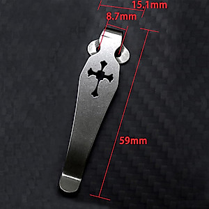1PC Titanium Deep Carry Pocket Clip with 3 Pieces Screws Fit for 710 DIY Making Accessory, CNC Stone Washed Back Clip