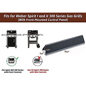 QuliMetal 15.3" Flavorizer Bars for Weber Spirit 300, Spirit II 300 Series, E310 E320 E330 S310 S320 S330 Grills with Front Controls, Porcelain Steel Heat Plates Fits for Weber 7636