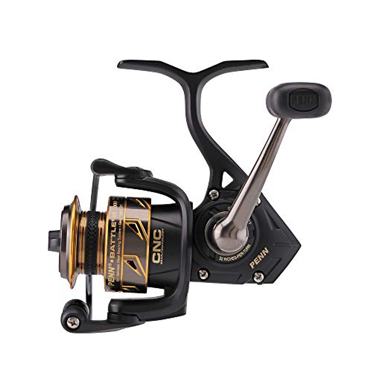 PENN Fishing Battle II & III Spinning Fishing Reel (All Models & Sizes), Black Gold, 2000 (BTLIII2000)