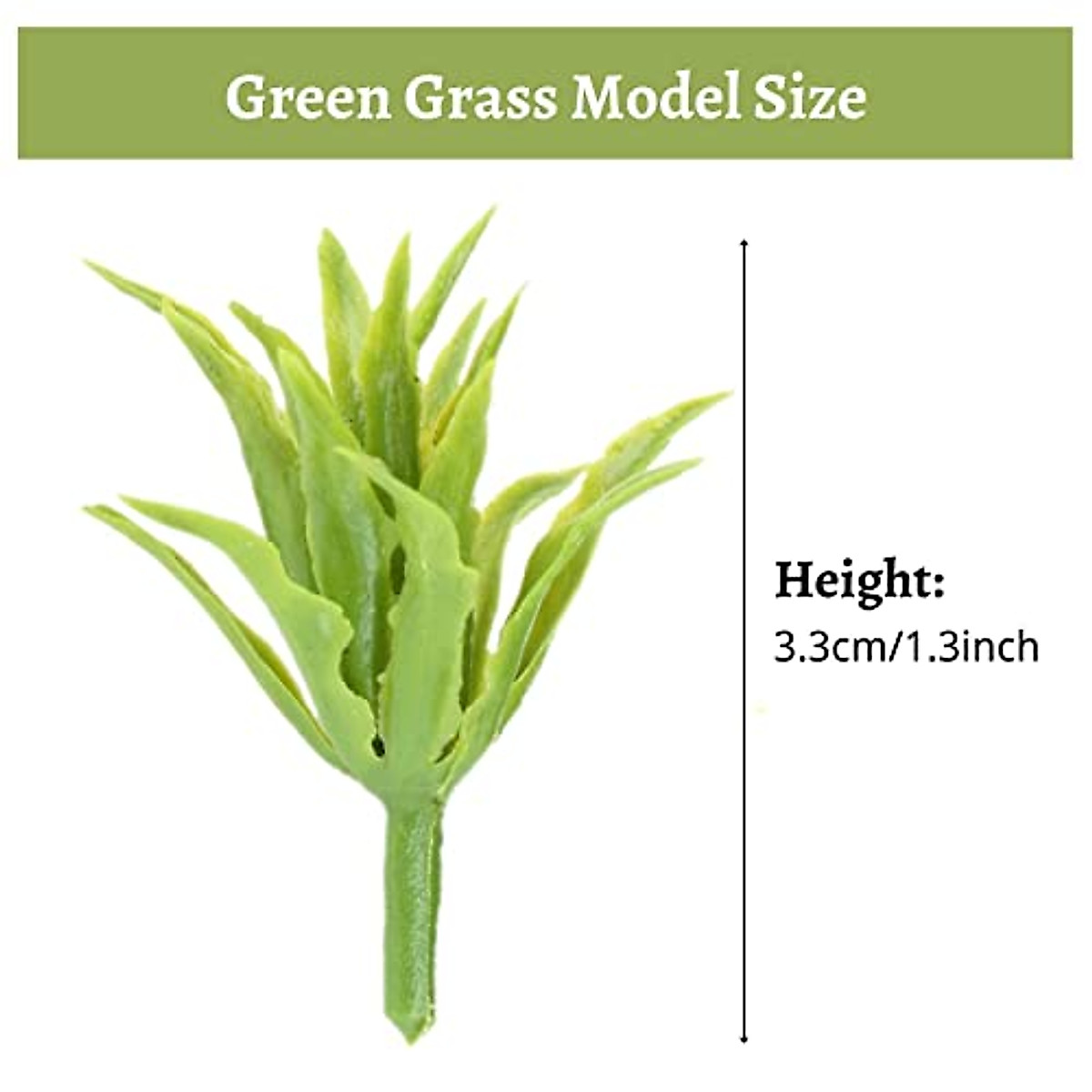 Yetaha 50pcs Green Shrubs Bush Model, Aritificial Plants, Railway Wargame Park Diorama Scenery HO 3.5cm, Architecture Model Railroad Scenery