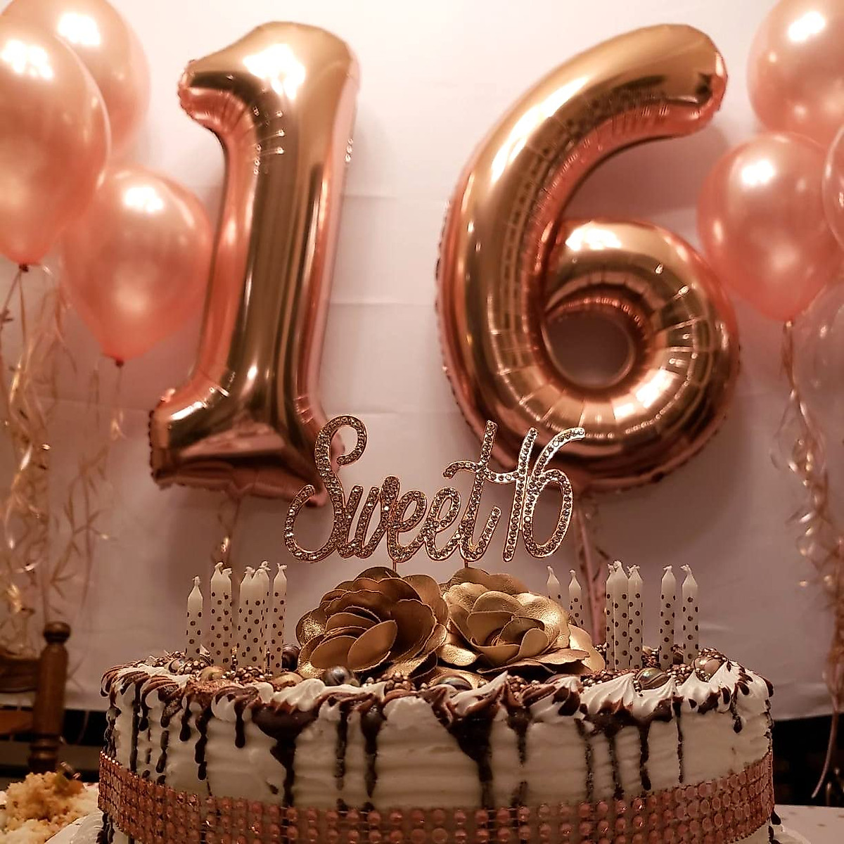 60th Birthday Balloons Rose Gold for Women, 40 Inch Giant Mylar Foil Number 60 Balloons Self Inflating, Rose Gold Digit 6 & 0 Helium Balloons for 60th Anniversary Party Decorations Supplies