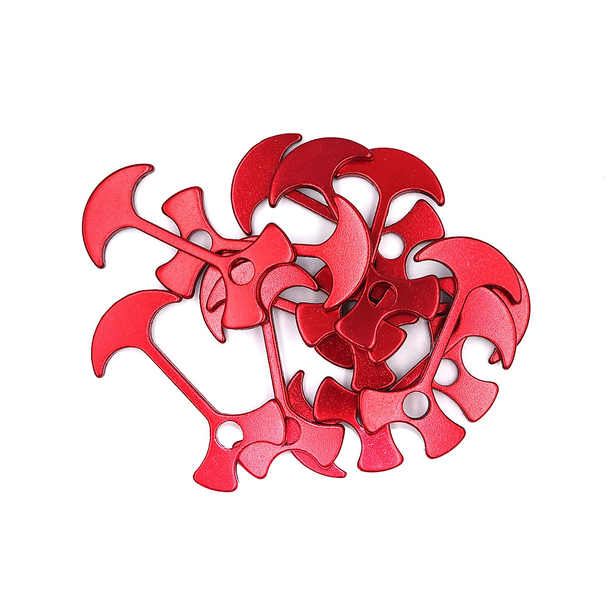 FGen 12pcs Deck Plank Road Camping Fish Bone Nail Rope Buckle Tent Windproof Rope Fish Bone Nail Aluminum Alloy Anchor Buckle Umbrella Rope