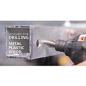 Drill America #4 HSS Black & Gold Step Drill Bit with Quick Change Hex Shank (3/16" - 7/8" by 1/16")