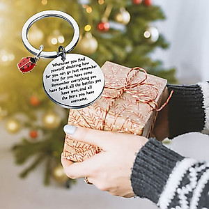 TIIMG Ladybug Inspirational Keychain Ladybug Lover Gifts Good Luck Gifts For Friend Best Friend (Ladybug whenever)