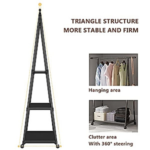 ZHUHW Floor Clothes hat Rack Storage Household Bedroom Clothes Storage Rack Clothes Rack with Wheels