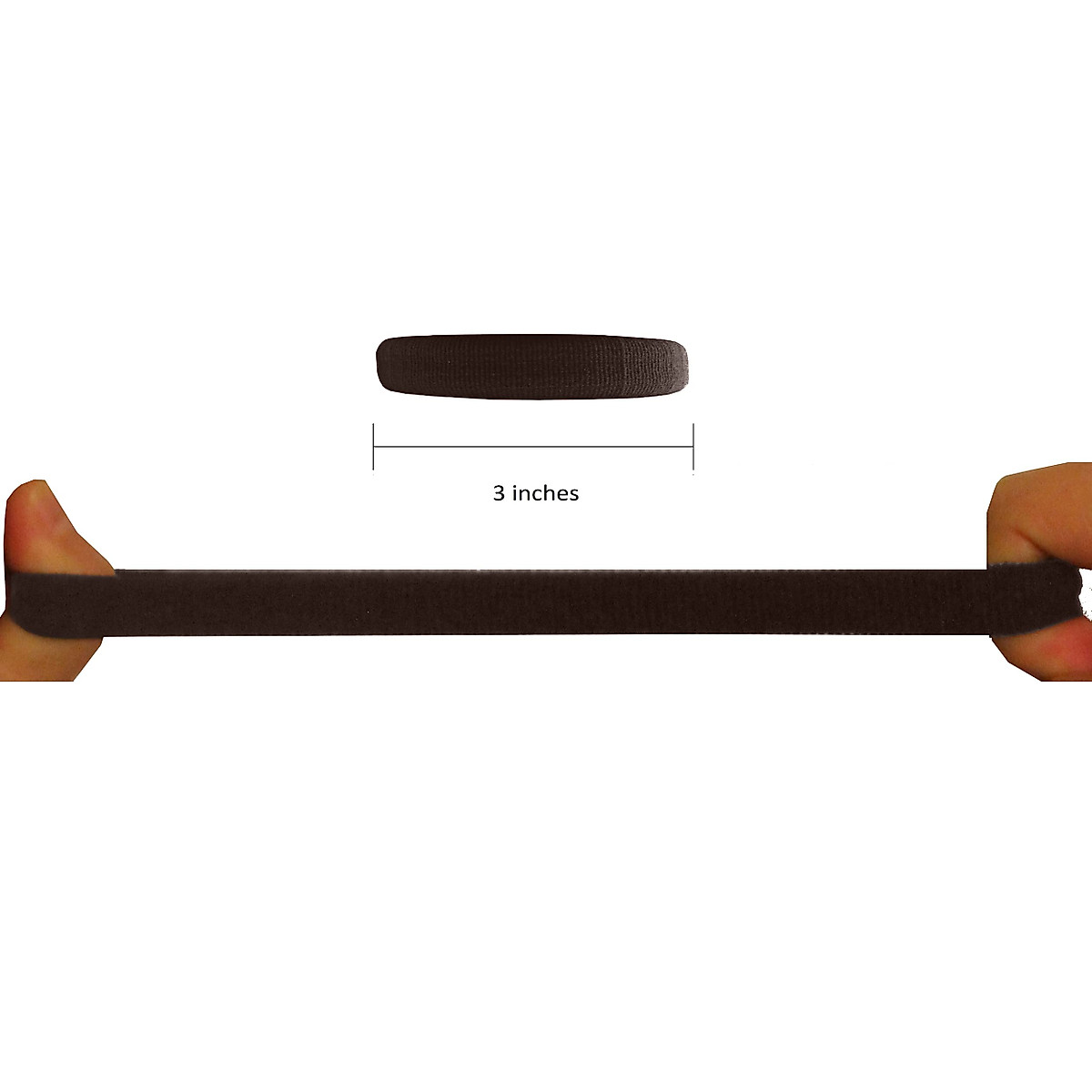 Styla Hair Pack of 6 Brown Wrinkle Free Elastic Bands for Thick, Curly and Wavy Hair, Seamless, Non-Slip, No Damage, Ponytail Design for Women and Men, Comfort