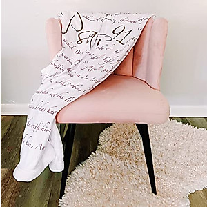 Edenia Psalm 91 Throw Blanket for Women, Soft Cozy Plush Faux Fur - Inspirational Christian Gift for Baptism Healing Get Well Soon Sympathy (White)