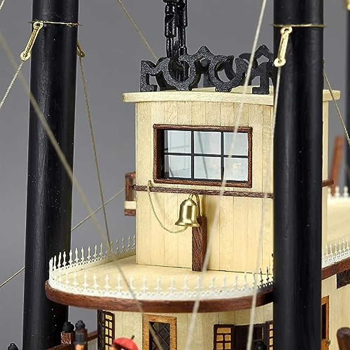 Artesanía Latina - Wooden Model Ship Kit - Paddle Steamer King of The Mississippi - Model 20515, Scale 1:80 - Scale Models for Assembling - Intermediate Level