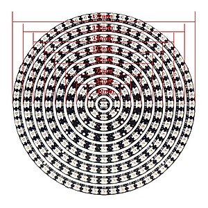 WESIRI 241 LEDs 9 Rings WS2812B 5050 RGB LED Ring Lamp Light Individually Addressable Full Dream Color DC5V with Mini Controller