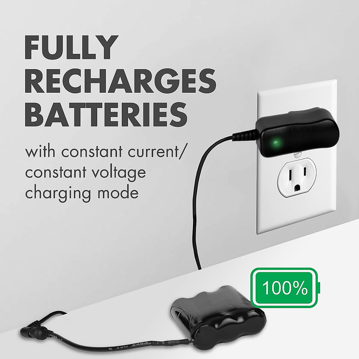 Tenergy 4.2V 1A Battery Charger with DC 4017 4.0x1.7 Connector, for 3.7V Li-ion 1S Rechargeable Battery