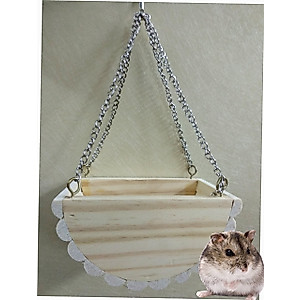 Hypeety Wooden Hamster Swing Toy for Dwarf Hamster Gerbil Rat Mouse Mice Small Animla Cage Perch StandToy