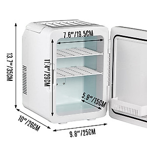 VEVOR Mini Fridge, 10 Liter Portable Cooler Warmer, Skincare Fridge Pink, Compact Refrigerator, Lightweight Beauty Fridge, for Bedroom Office Car Boat Dorm Skincare (110V/12V)