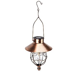 Solar Lamp, Outdoor Hanging Solar Lanterns Waterproof Metal Vintage Solar Powered Lights for Home, Garden Patio