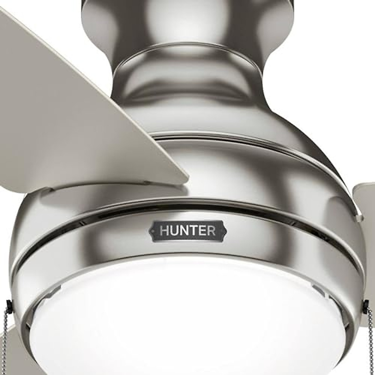 Hunter Fan 44 inch Brushed Nickel Indoor Ceiling Fan with LED Light and Pull Chain for Bedroom, Living Room, Office, Basement, Kitchen (Renewed)