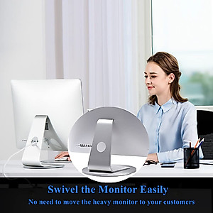 Aluminum 360° Rotation Monitor Swivel Base Computer Screen Monitor Turntable Stand Flat Panel TV Rotating Mat for iMac Laptop Potted Plants Arts Crafts Products Display Stand