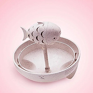 Digoon 10 oz Cute Cat Glass Cup Tea Mug With Fish Tea Infuser Strainer Filter