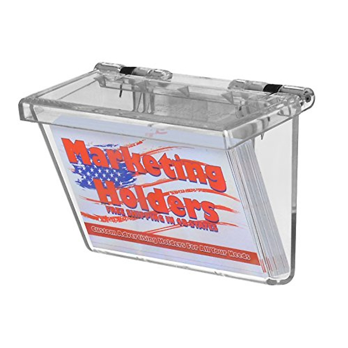 Marketing Holders 3 3/4"W x 2"H Business Card Holder Outdoor Advertising Pack of 1 Printed Material Premium Durable Clear Acrylic Badge Display Ad Box On The Go