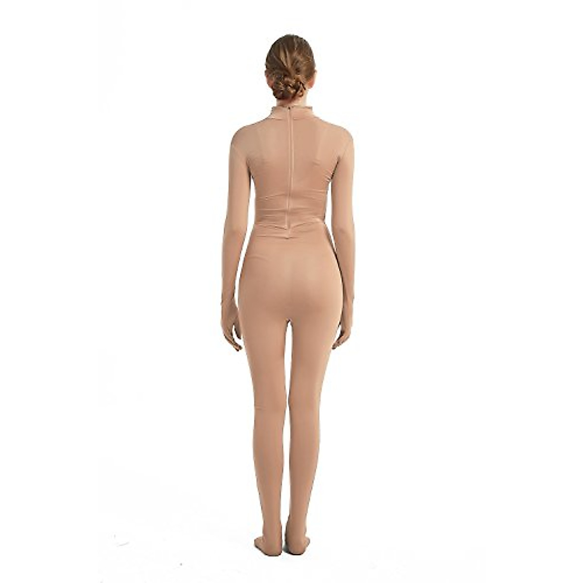 Full Bodysuit Womens Costume Without Hood Spandex Stretch Zentai Unitard Body Suit (Medium, Nude)