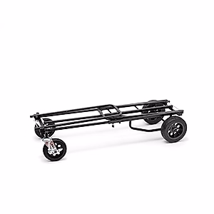 Rock-N-Roller R12STEALTH (All Terrain Stealth) 8-in-1 Folding Multi-Cart/Hand Truck/Dolly/Platform Cart/34" to 52" Telescoping Frame/500 lbs. Load Capacity, Black