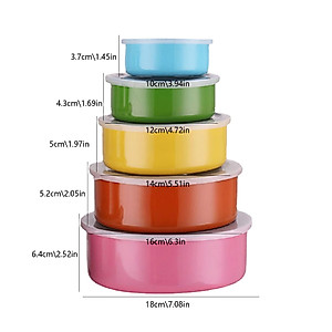 NGUMMS 5 Stainless Steel Container - Round Food-Grade Lunch Boxes Food Storage Set With Sealing Lids For Dry Food Fruits Vegetables Snacks