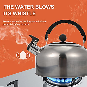 Lurrose Stainless Steel Teapot Tea Kettle Stovetop Classic Teapot Stainless Steel Teakettle Whistling Teapot with Cool Grip Handle for Stovetop 2QT Boiling Teapot
