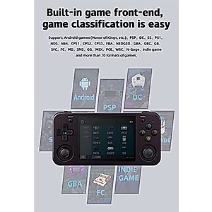 ANBERNIC RG353M Handheld Game Console , Aluminum Alloy CNC Process Dual OS Android 11 + Linux System Support 5G WiFi 4.2 Bluetooth Built-in 64G SD Card 4452 Games (Deep Purple)