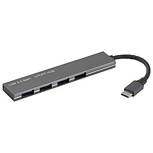 Ohm Electric USB Hub Type A 4 Port USB 3.2 Gen1 Compatible USB Type C Connector PC-SH4PC06-H 01-3974 OHM Black