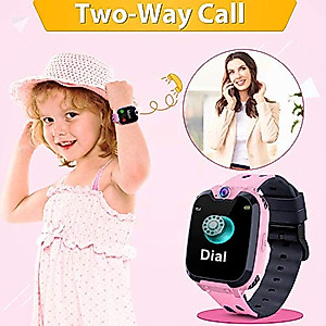 Smartwatch for Kids-Kids Smart Watch with Clock Phone for Girls Boys HD Touchscreen with Call SOS Music Player Games Camera Calculator Alarm Clock Smart Watch Birthday Gifts for Kids Age 4-12 PINK