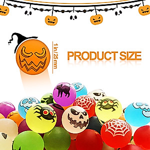 Taocco 144 Pieces Halloween Bouncing Balls,8 Halloween Theme Designs Glow in The Dark Bouncy Toys Balls,Halloween Party Favor Supplies,Classroom Rewards,Trick or Treat Party Bag Filler