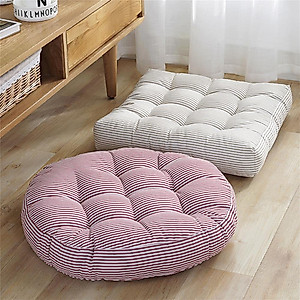 Tiita Chair Cushions 22"x22" Square Windows Pad for Adults Seating Pillows Set of 2, Beige