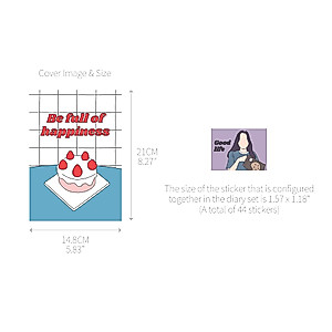 Monolike A5 FALL IN NEWTRO Ver.2 Diary Set, Be full of happiness - Academic Planner Weekly & Monthly Planner with PVC Cover, Zipper bag, Sticker