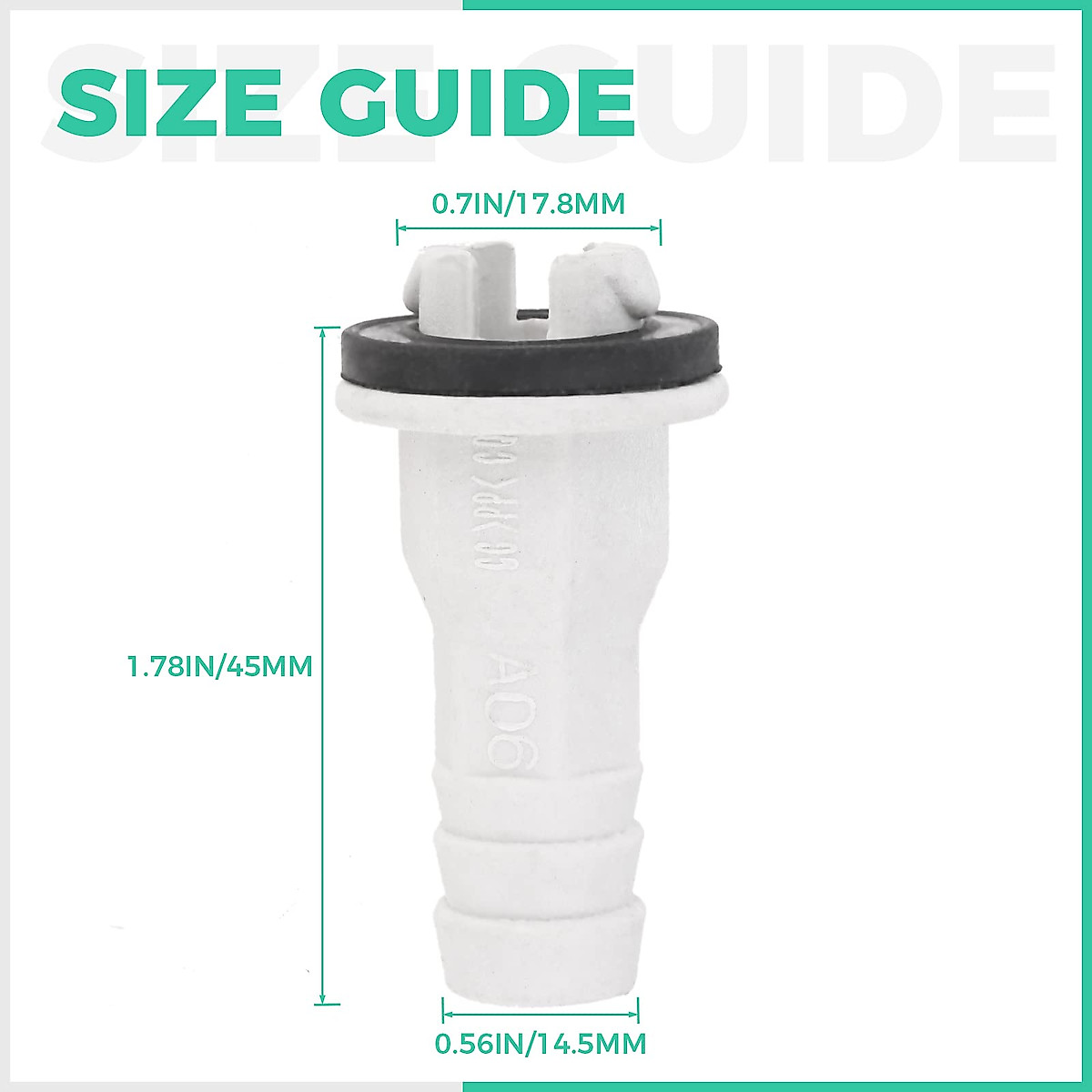 4Pcs 0.6 Inch 15mm Air Conditioner Drain Hose Connector Straight Fitting Window AC Drain Adapter with Rubber Ring