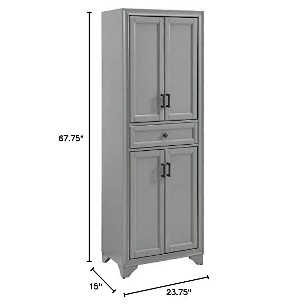 Crosley Furniture Tara Pantry, Distressed Gray