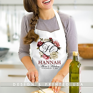 Zexpa Apparel Gift for Mom, Customized Mother's Day White Apron, Personalized Designs