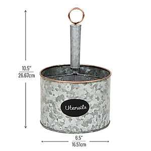 Mind Reader Caddy Utensil Holder, Silver