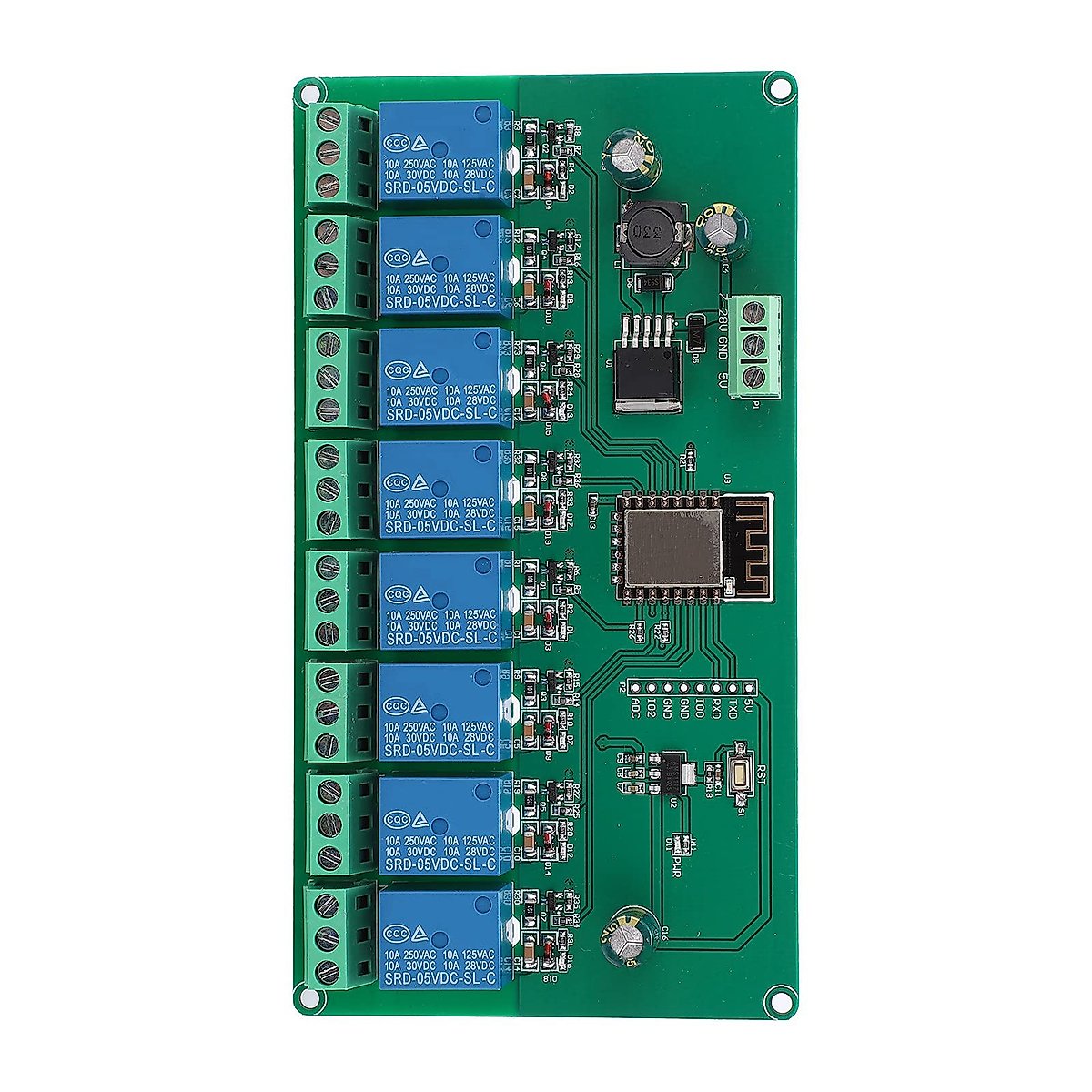 ESP8266 Relay Module, Relay Module 8‑Channel ESP8266 Development Board Development Board with 1 X Relay Module for Smart Home Control