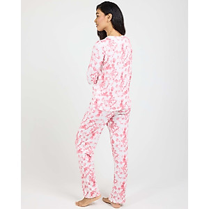 2 Pack: Long Sleeve Pajamas For Women Sets Womens Pajama Sets Two Piece Pj Summer Pijamas De Mujer Cotton Pjs Pants Loungewear Sleepwear Matching Ladies Bottoms Comfy Soft Pyjamas Teen Lightweight