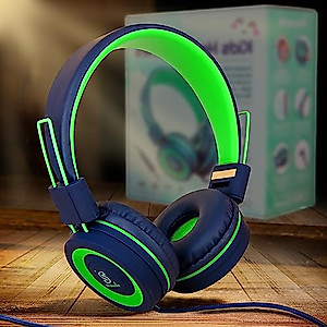 S SMAZINSTAR Headphones with Microphone for Kids, Children Girls Boys Teens Foldable Adjustable On Ear Headphones 3.5mm Jack Compatible iPad Cellphones Computer MP3/4 Kindle Airplane School Tablet