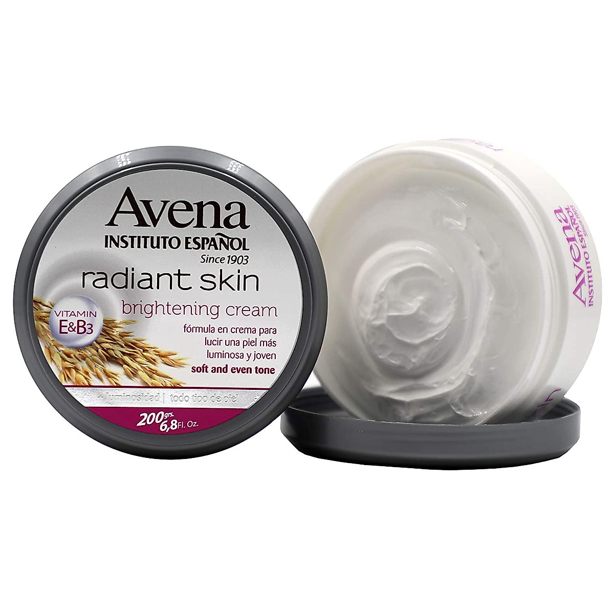 Avena Instituto Español Skin Cream with Vitamin E and B3, Soft and Even Tone, 2-pack Of 6.8 Fl. Oz. each, 2 Jars