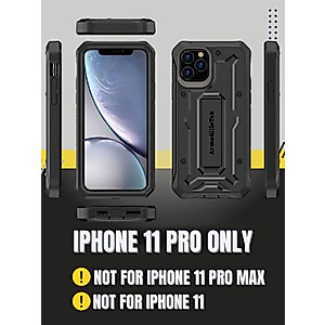 ArmadilloTek Vanguard Designed for iPhone 11 Pro Case (5.8 inches) Military Grade Full-Body Rugged with Built-in Screen Protector and Kickstand - Black