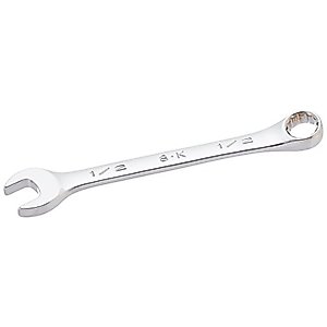 SK Professional Tools 88216 12-Point Fractional Wrench - Regular, 1/2 in. Combination Chrome Wrench with SuperKrome Finish, Made in USA