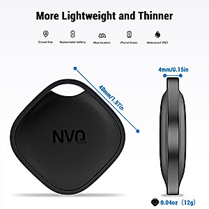 Key Finder, Bluetooth Tracker Locator Pairs with Apple Find My, Item Finder for Keys,Wallet,Pets and Suitcase, 400ft Range Smart Tracker Tags,iOS only (NOT Compatible with Android), Black&White 2Packs