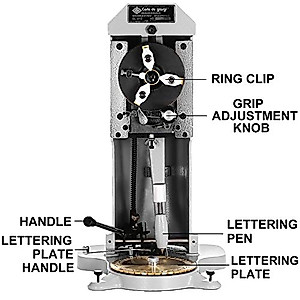 VEVOR Inside Ring Engraver Double Sided Dial Ring Engraver Stamper 1.5mm-2.0mm Character Letter Block Ring Engraver Machine for Rings Inner Engraving