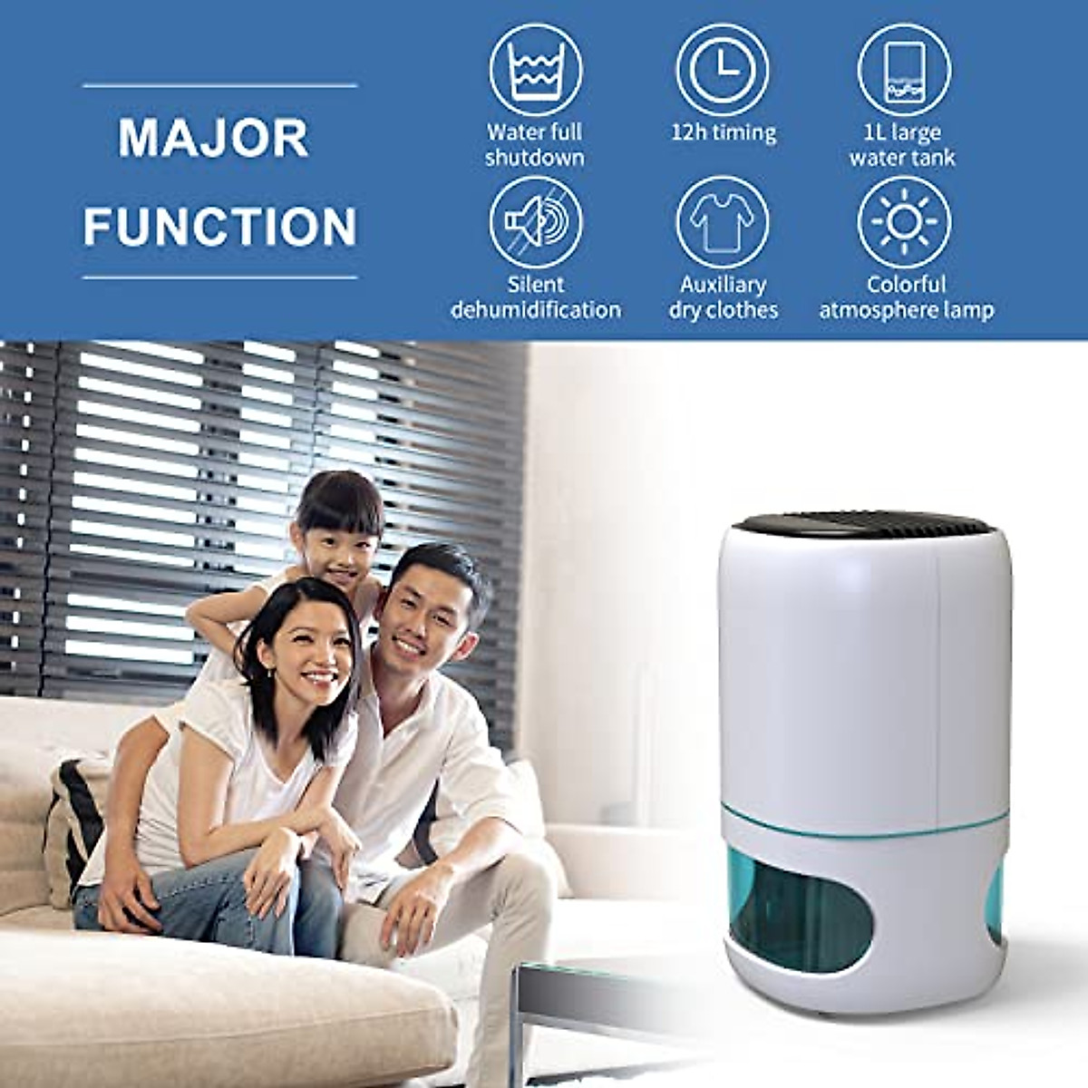 Dehumidifier And Air Purifier Combo，Depulat Small Dehumidifiers For Home Quiet With Auto Shut Off, Dehumidifiers for Bedroom (270 sq. ft), Bathroom, RV, Closet