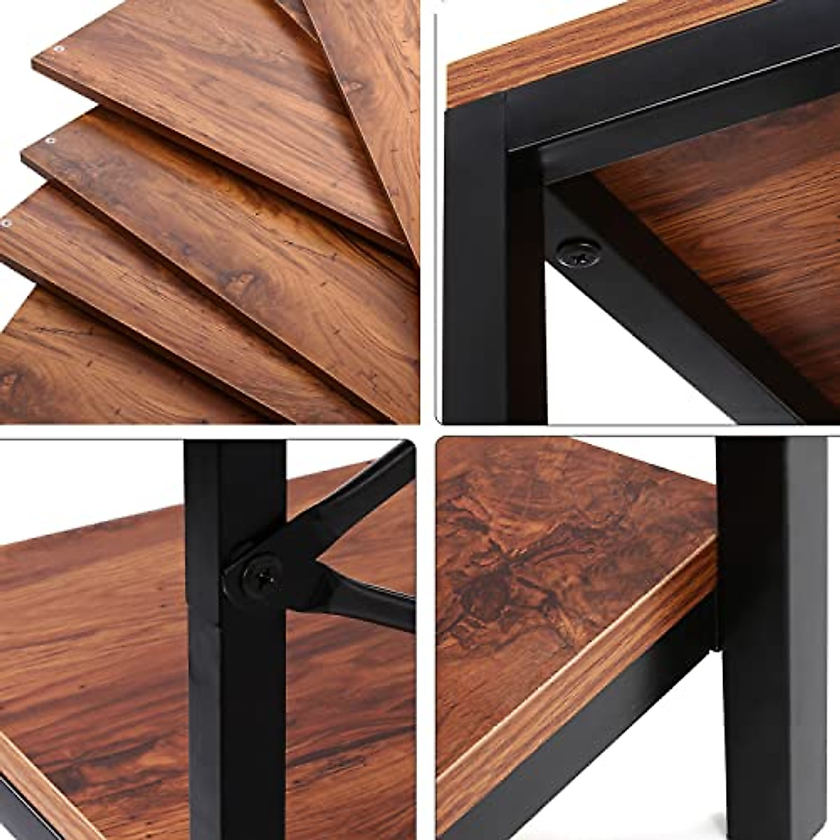 6 Tier Industrial Bookshelf, 71" Tall Open Bookcase, Rustic Wood Organizer Shelves on Metal Frame, Multi-Functional Storage Shelf Rack for Bedroom Living Room Garage Office Basement