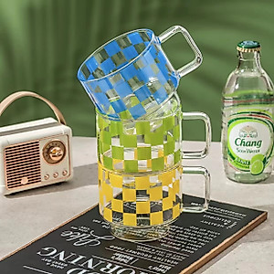 RYUHYF Mug Cup, Glass Cup,Coffee Tea Cup,Milk Cup,Juice cup,Lovers Cups,Set 1 Pieces, Microwave and Dishwasher Safe(Light Green)