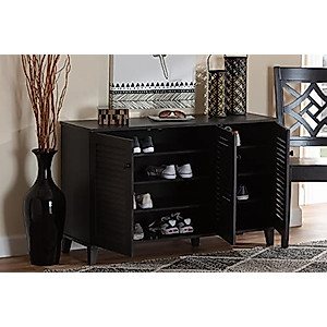 Baxton Studio Warren Shoe-Storage Cabinet, Espresso